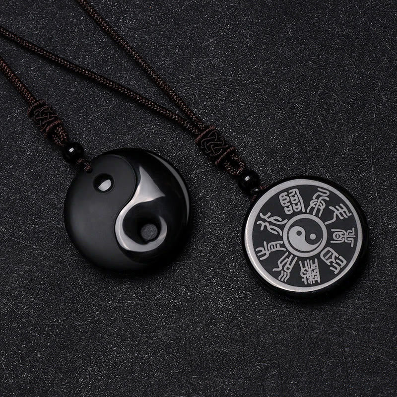 Schwarzer Obsidian, Taoismus, fünf heilige Berge, Mantra mit neun Char ...